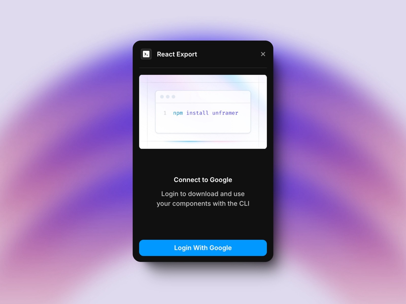 React Export — Framer Marketplace